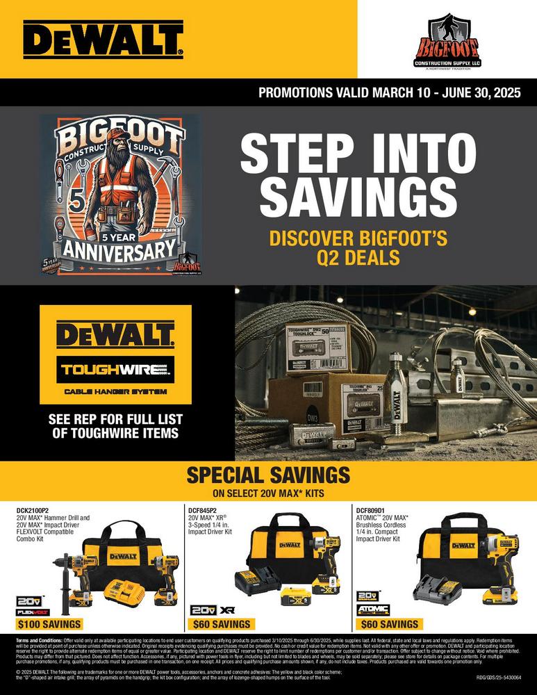 Promos - Bigfoot Construction Supply